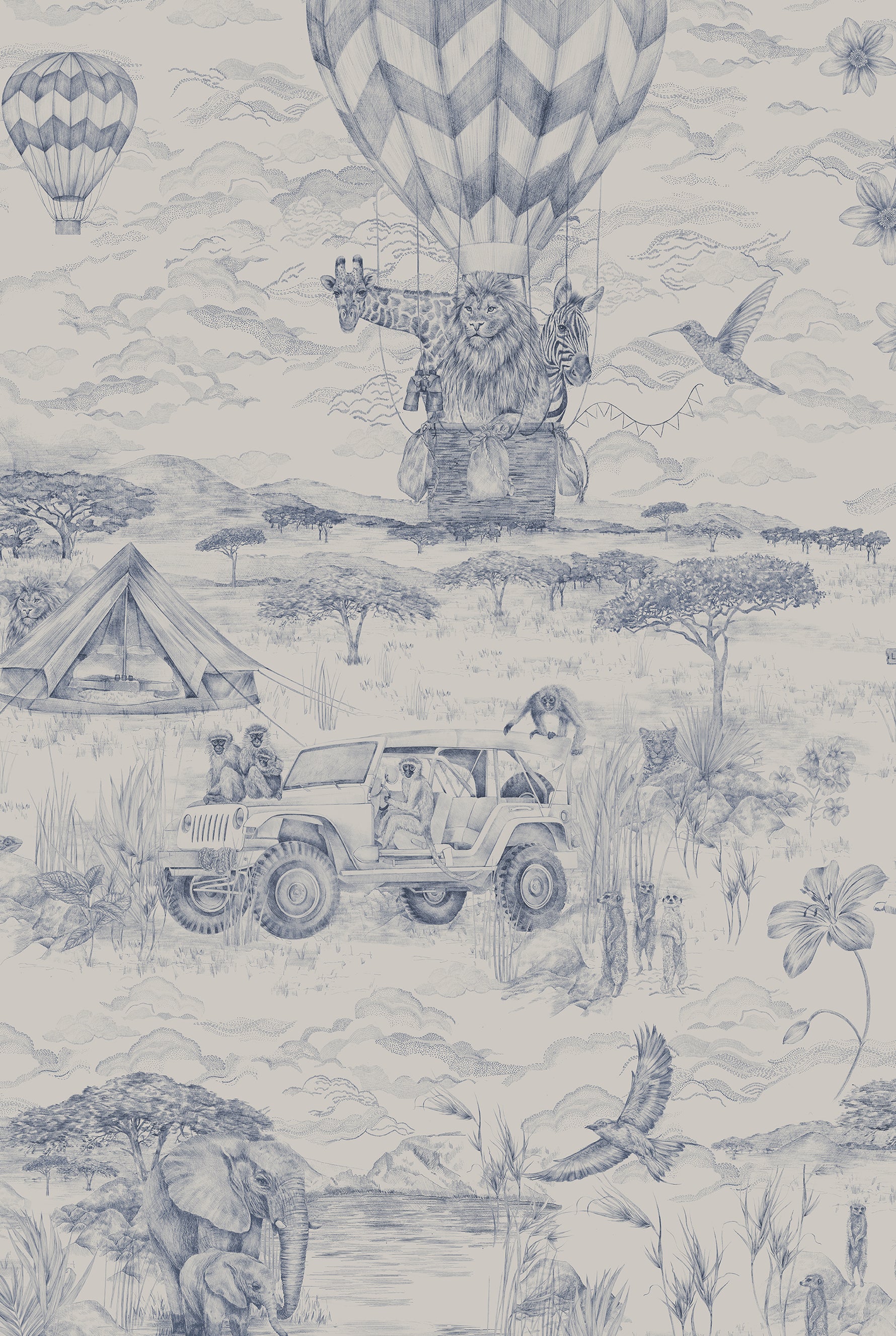 LYONS DEN Classic Navy Wallpaper – Victoria Sanders Design