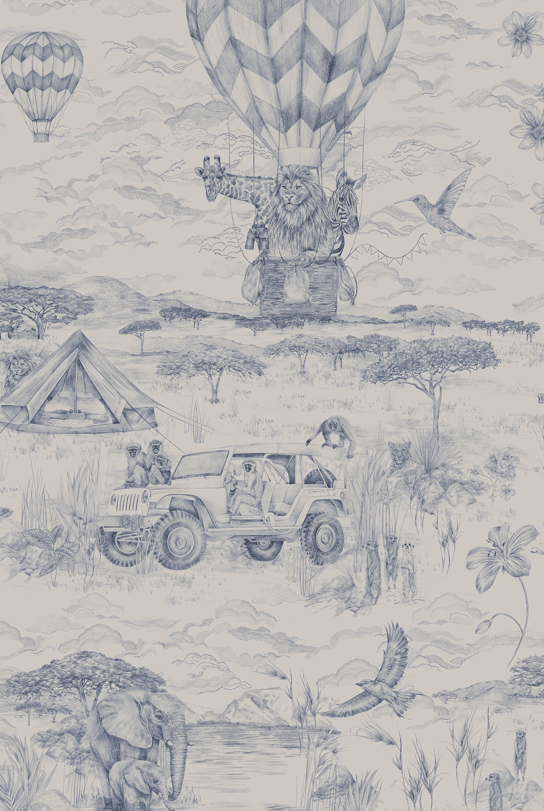 LYONS DEN Classic Navy Wallpaper – Victoria Sanders Design